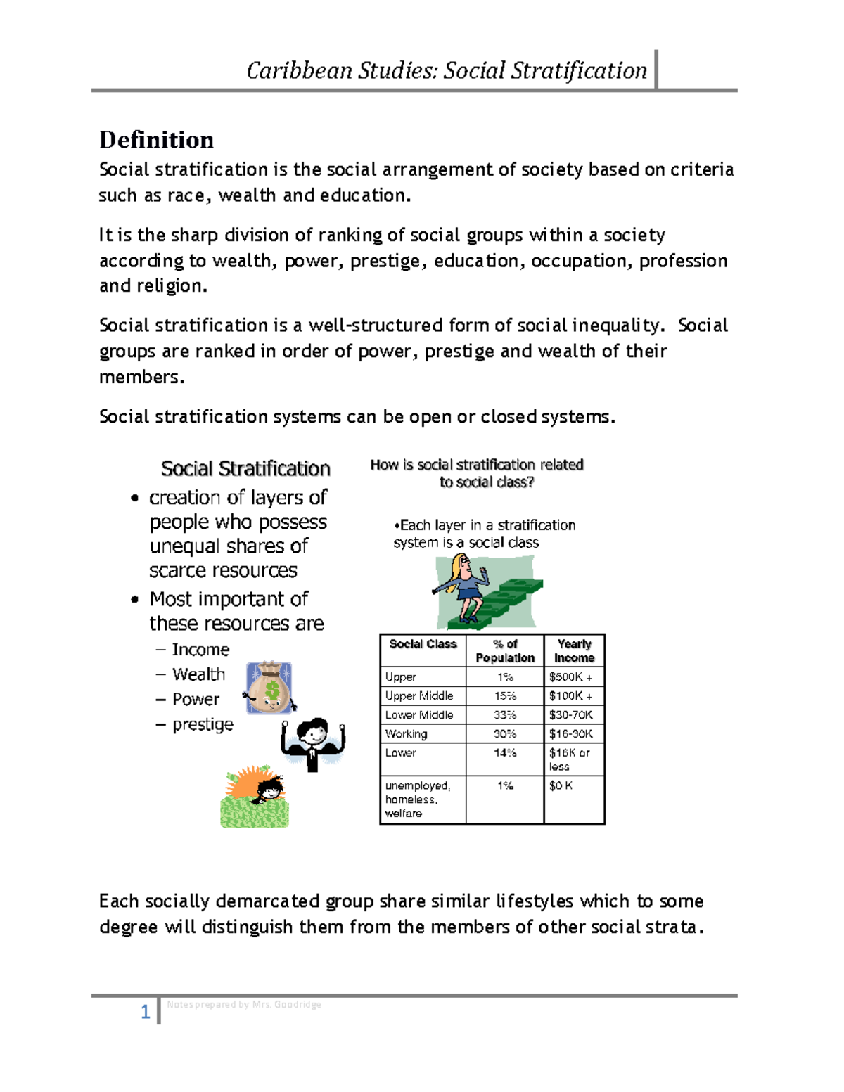 Social Stratification 1 - Definition Social stratification is the ...