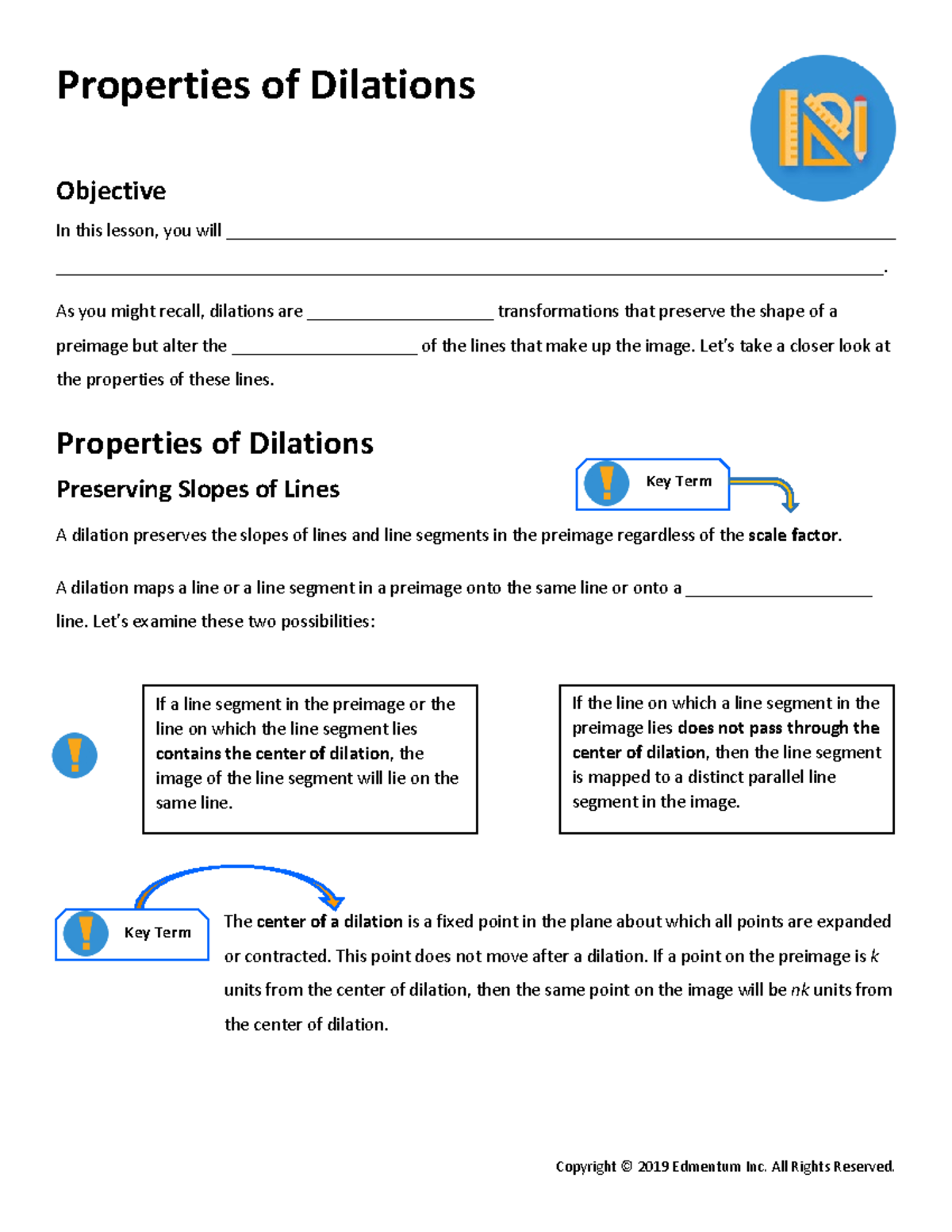 609120-Guided Notes - Properties of Dilations - Properties of Dilations ...