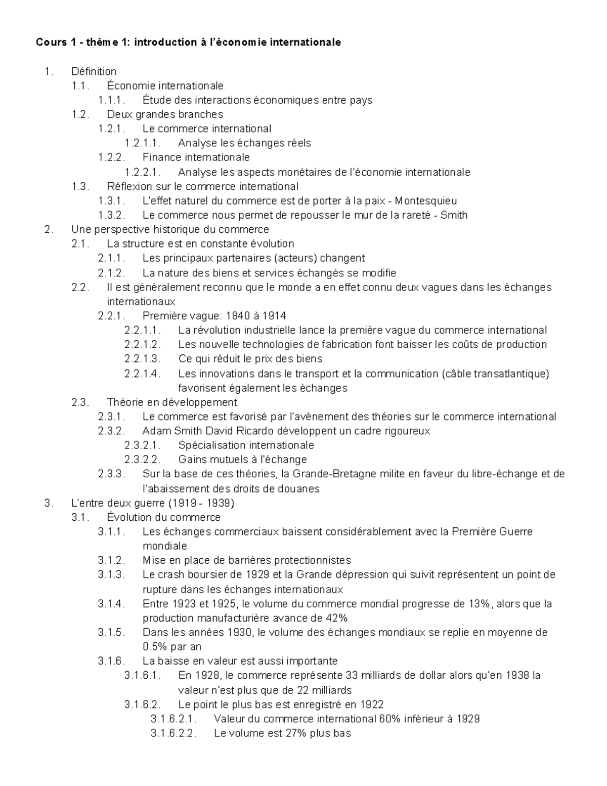 Notes de cours - Cours 1 - thème 1: introduction à l’économie ...