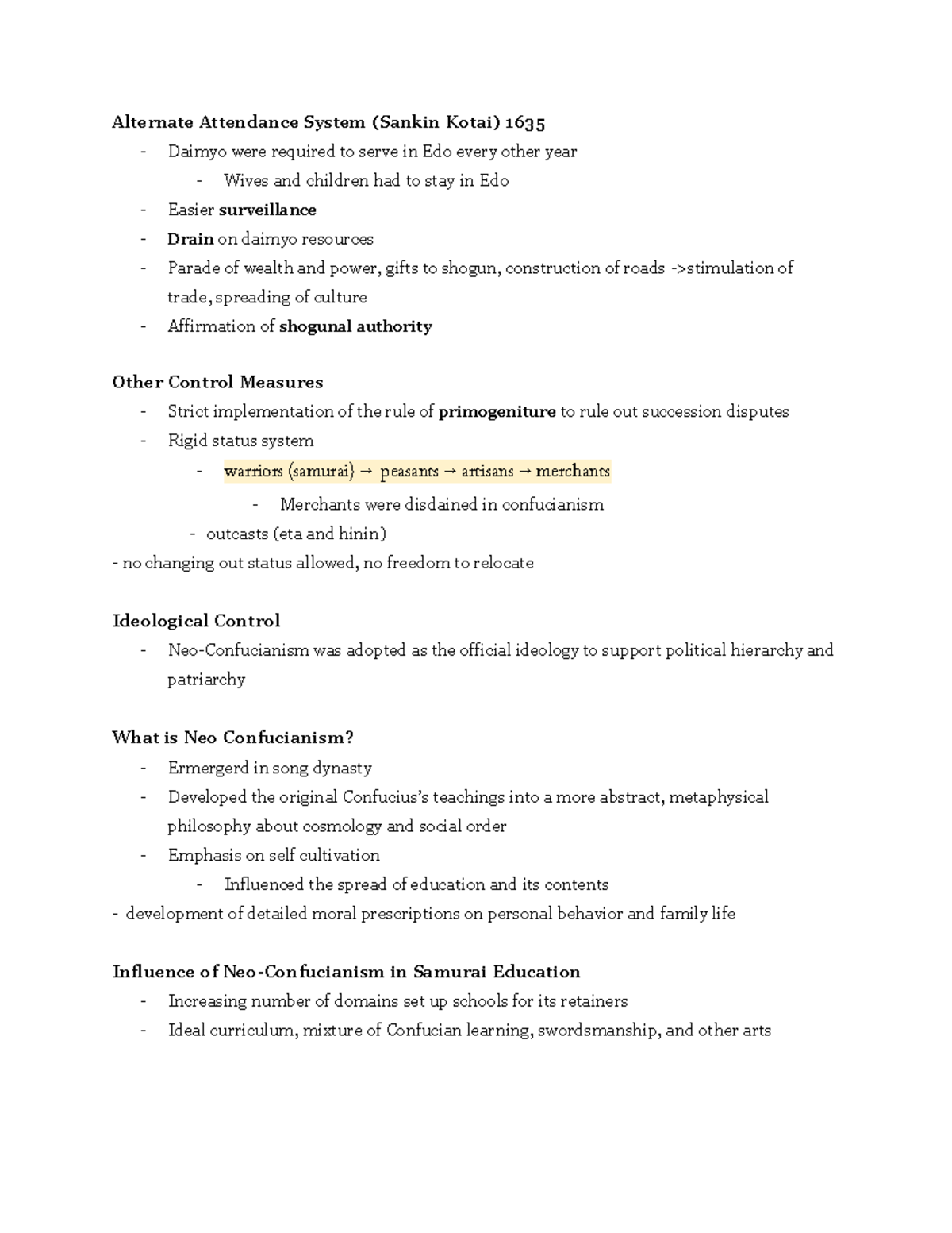 Unification of the Tokugawa Settlement Japanese History Notes 2 ...