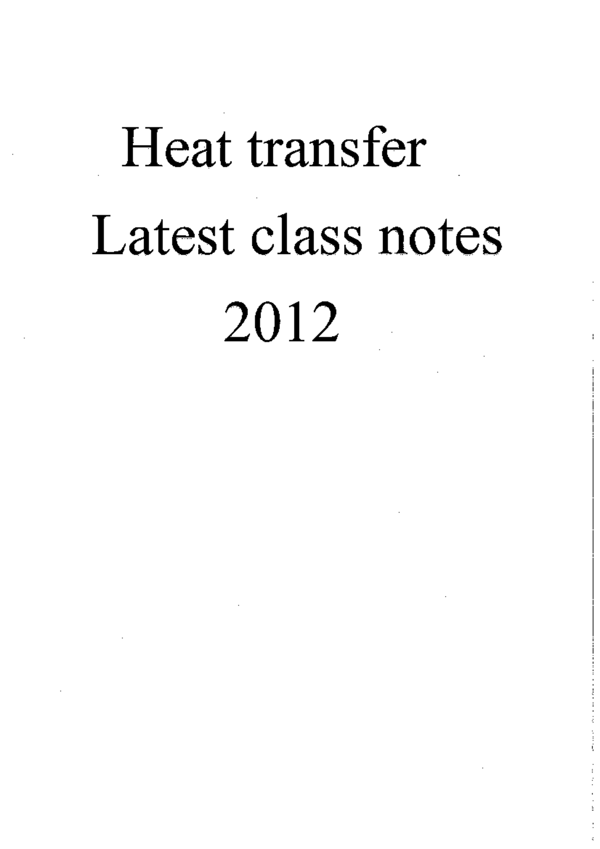 HEAT Transfer notes - Mechanical - Studocu