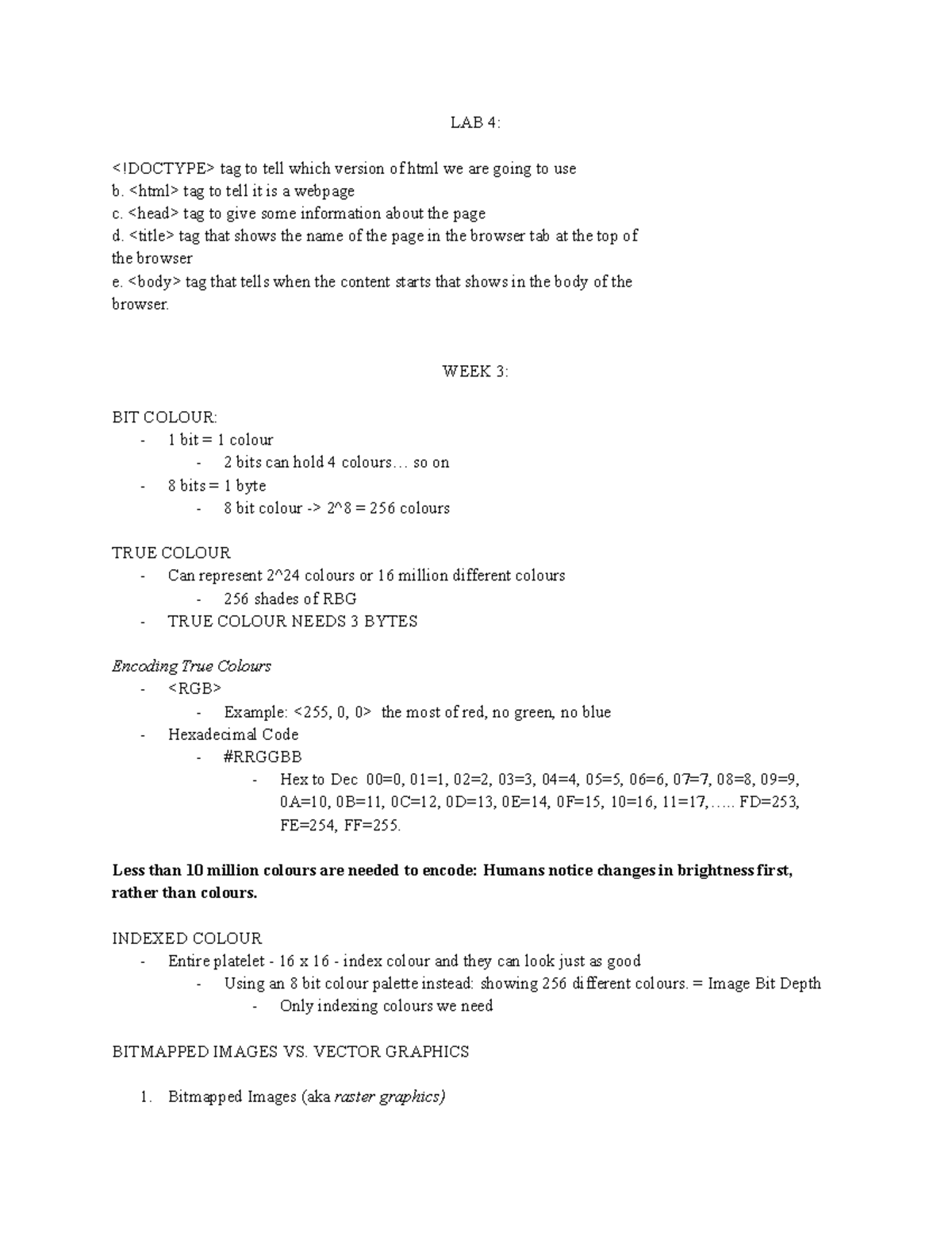 Concepts for lab 4 - LAB 4: tag to tell which version of html we are ...