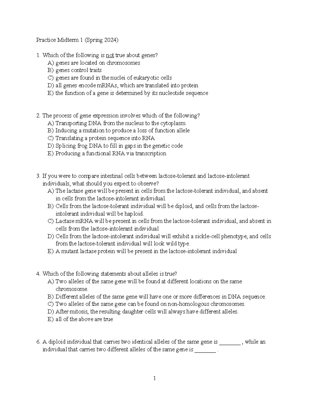 Prac - Practice Exam 1 questions with answers - Practice Midterm 1 ...