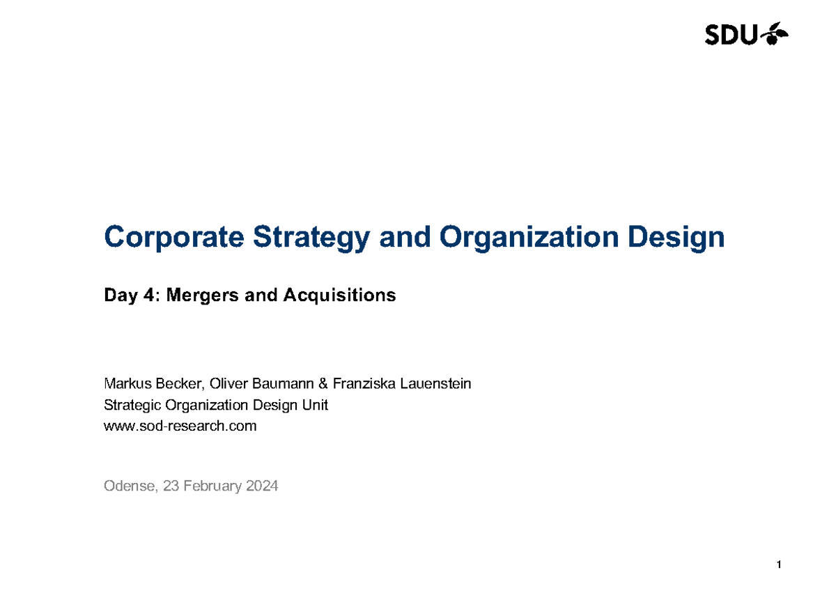 CSOD 2024 L4 - Corporate Strategy and Organization Design Day 4 ...