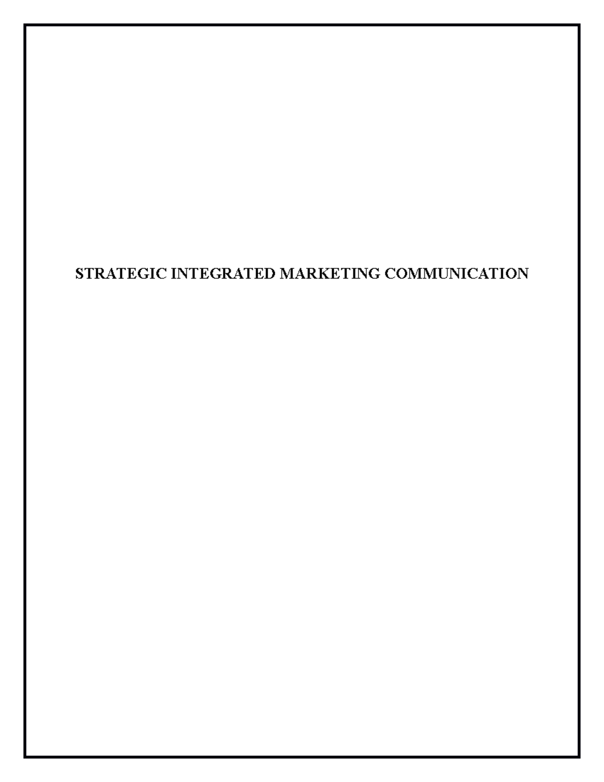 IMC Project revised 2 - Practice material by Mr Patil - STRATEGIC ...