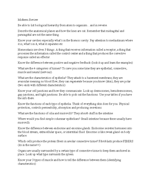 Lecture Test 1 Review - Lecture Test 1 Review Know your abdominopelvic ...