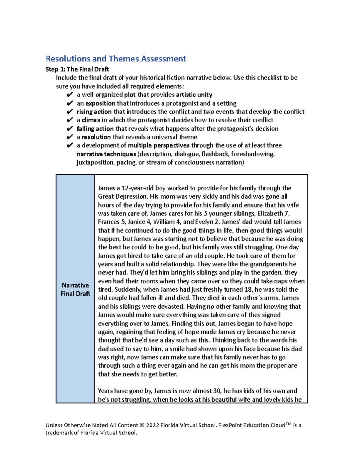 6.03 Resolutions and Themes - Resolutions and Themes Assessment Step 1 ...