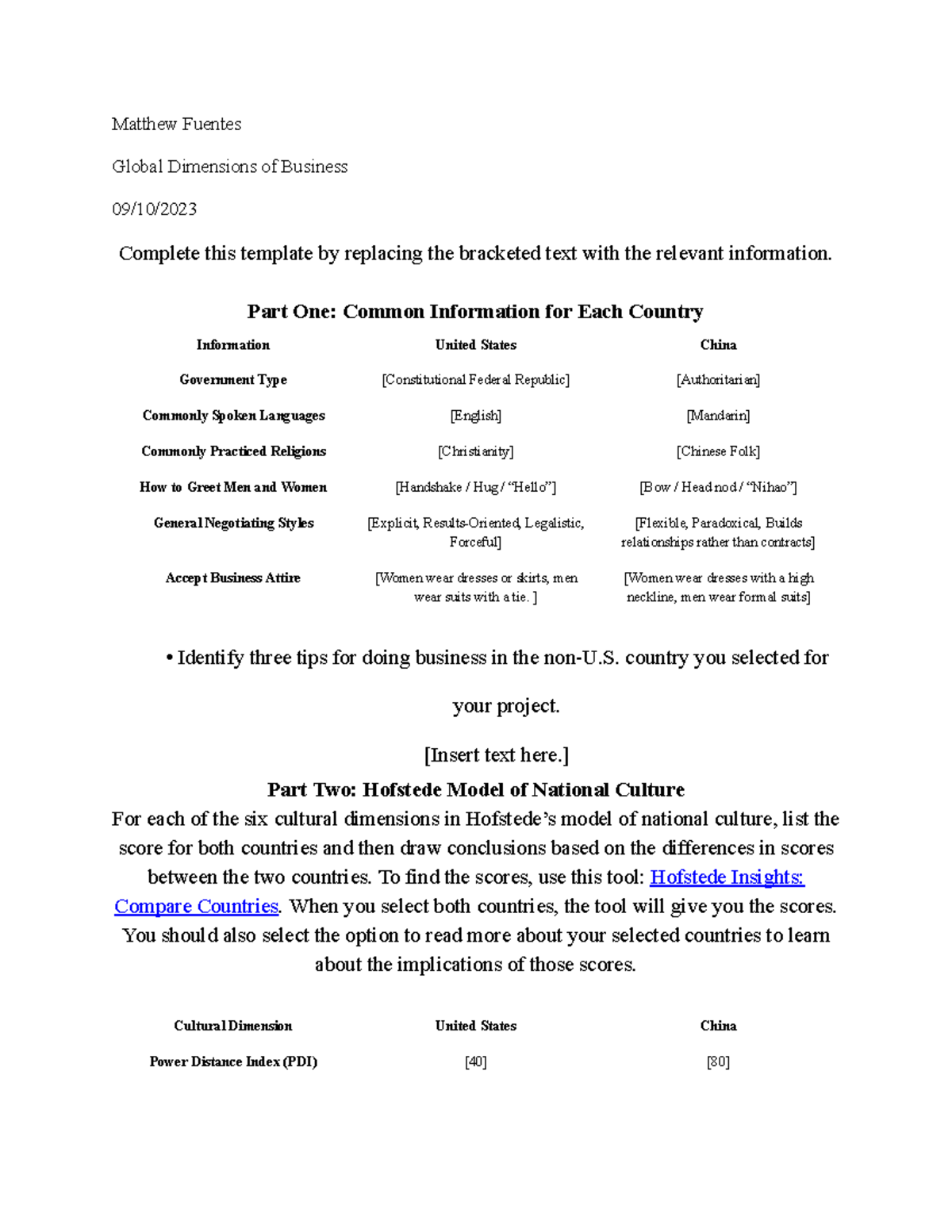 Mod 2 Global Business - Xhcbex - Matthew Fuentes Global Dimensions of ...