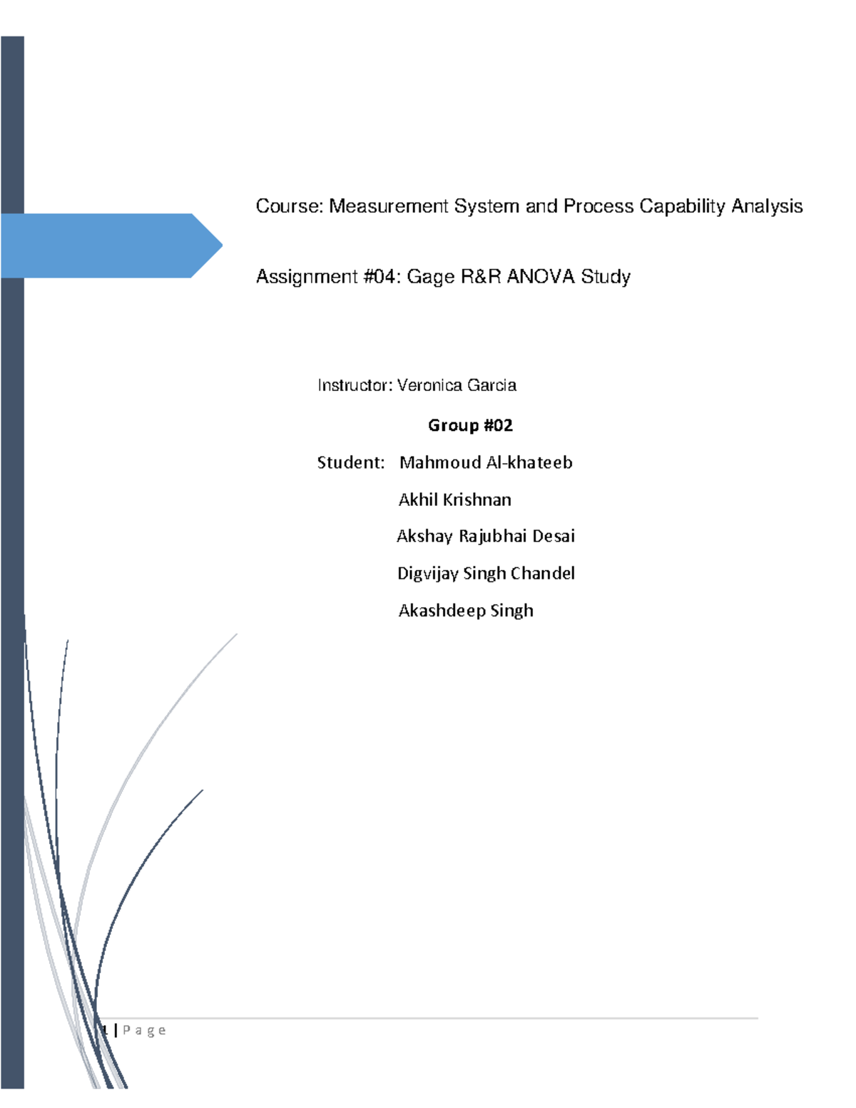 Exercise 4 GRR Group - Course: Measurement System and Process Capability Analysis Assignment #04 ...