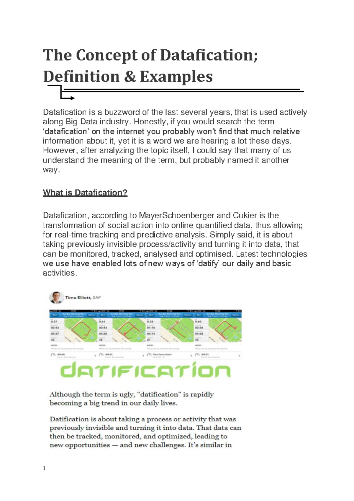 The Concept of Datafication - The Concept of Datafication; Definition ...