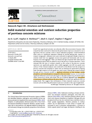 BOD and COD reduction using porous concrete pavements - Case study BOD ...
