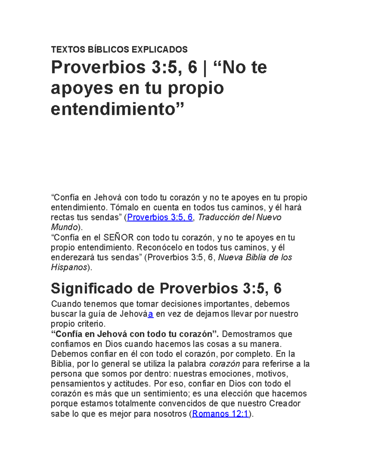 5. Textos Bíblicos Explicado 1 - TEXTOS BÍBLICOS EXPLICADOS Proverbios ...