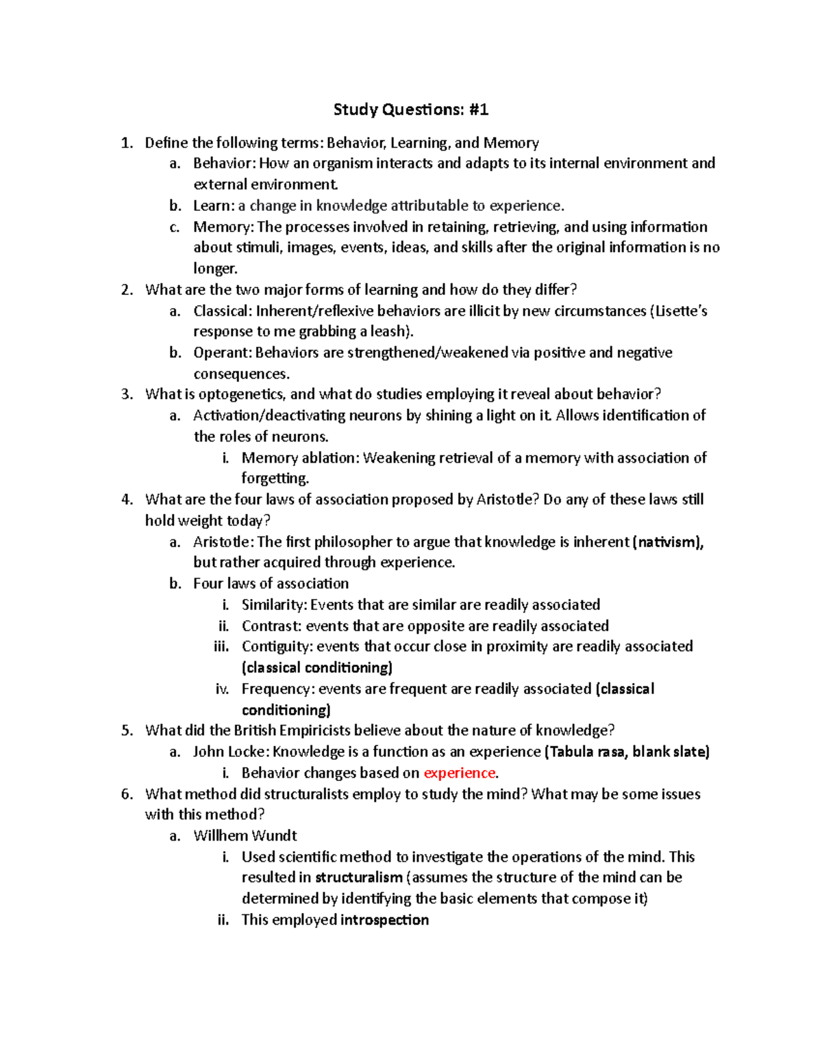 NSC 3320 unit 1 schwartz - Study Questions: Define the following terms ...