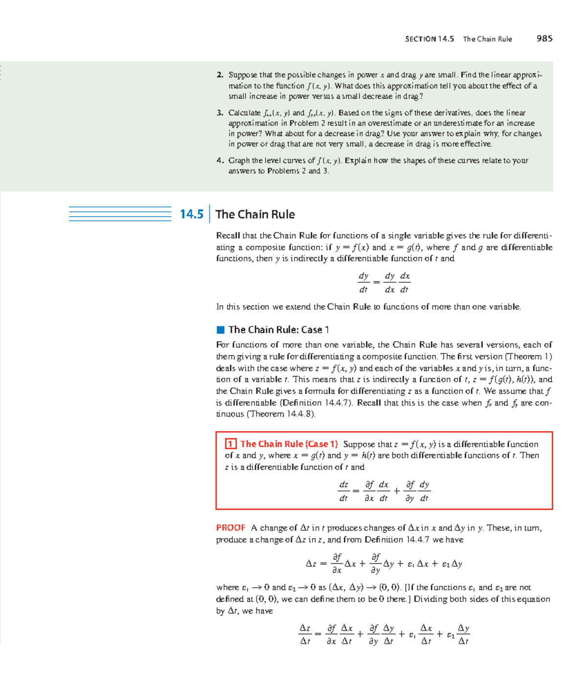 大學數學14-5 - 大學數學 - ####### SECTION 14 The Chain Rule 985 The Chain Rule ...