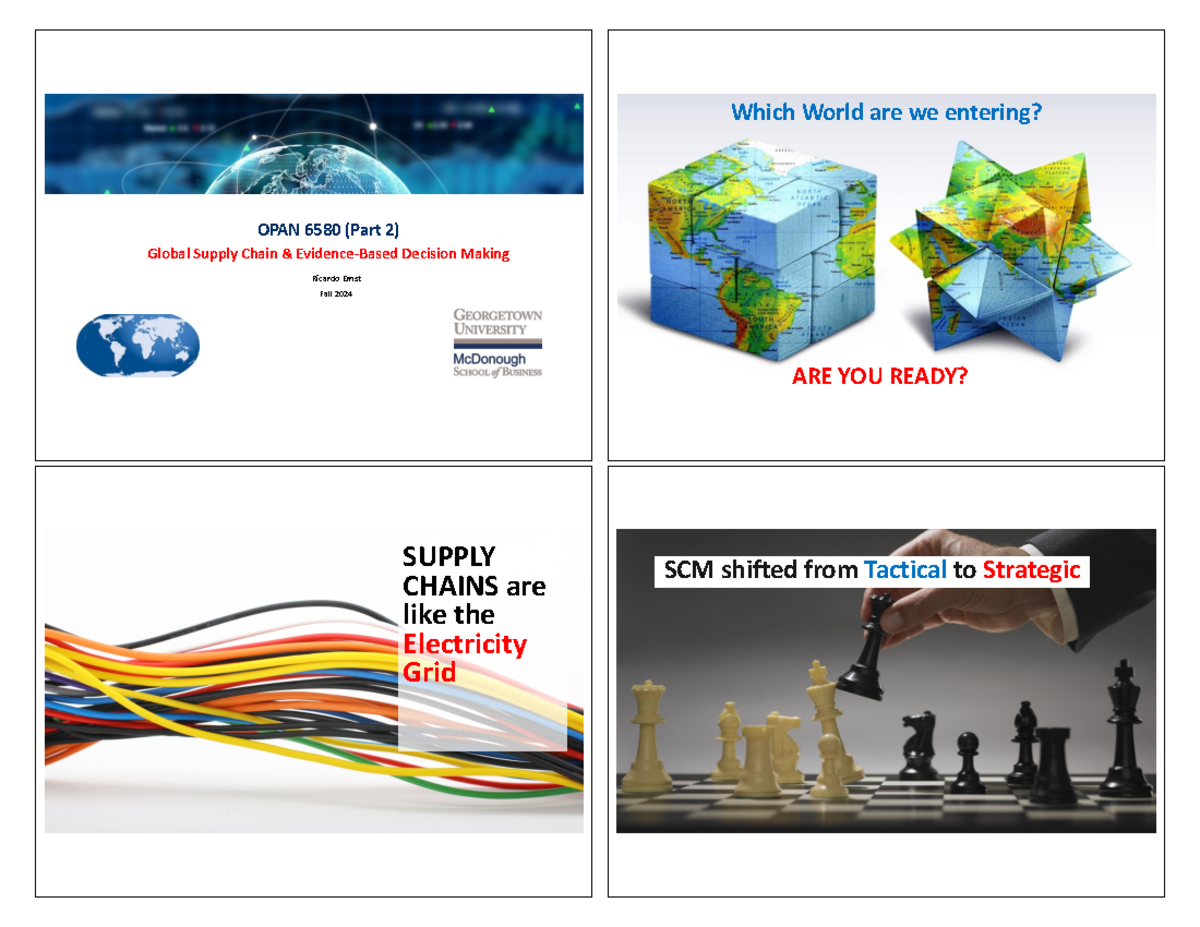 OPIM 2 Sessions 1-2 2024 - Ricardo Ernst Fall 2024 OPAN 6580 (Part 2 ...