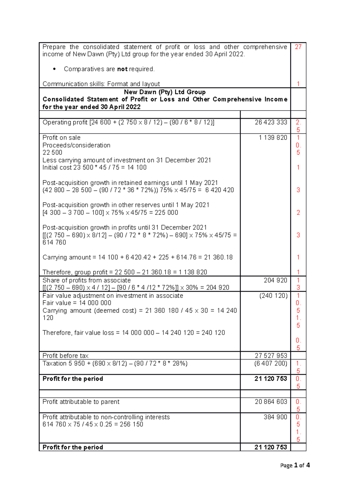 Acc 3 June 2022 Q2 + Q3 Sol - Prepare the consolidated statement of ...