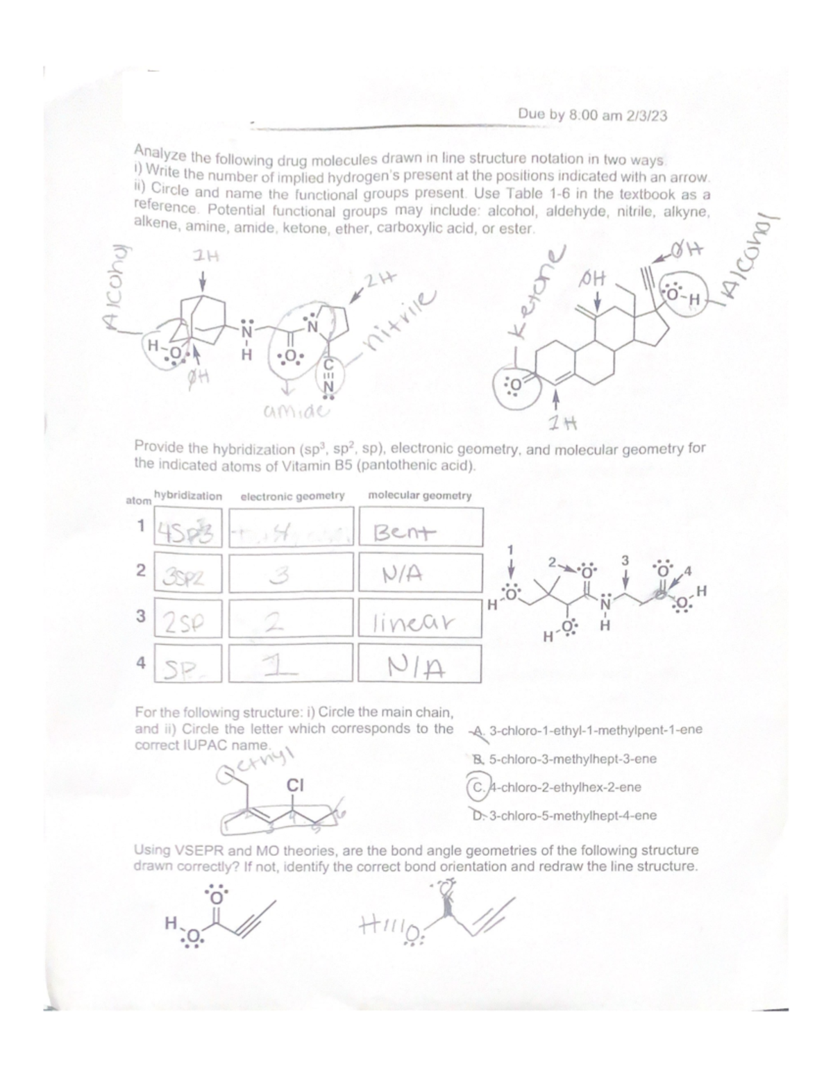O. chem assignment 2 - CHEM 2323 - Studocu