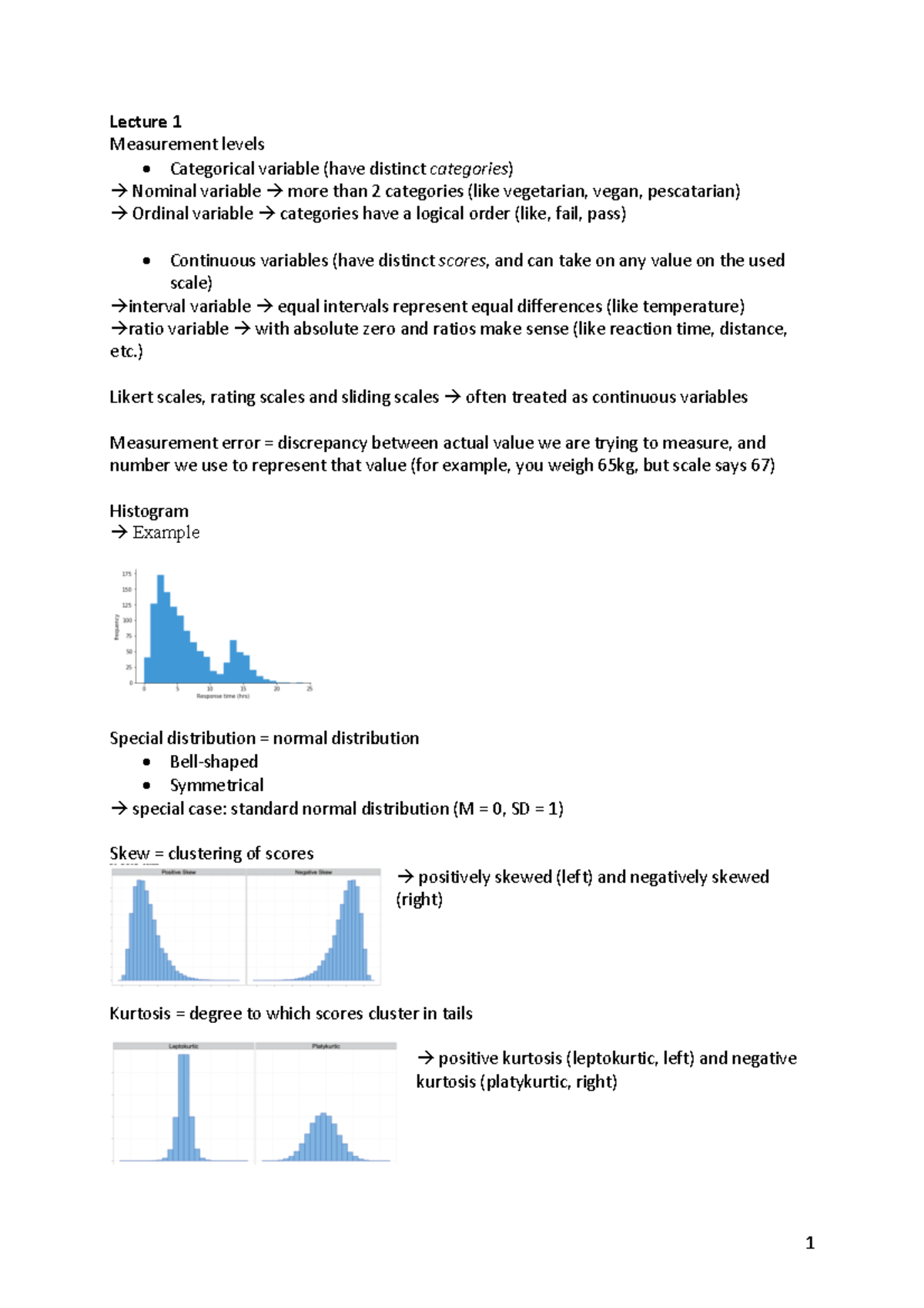 EXAM SRM - prep - Lecture 1 Measurement levels - Categorical variable ...