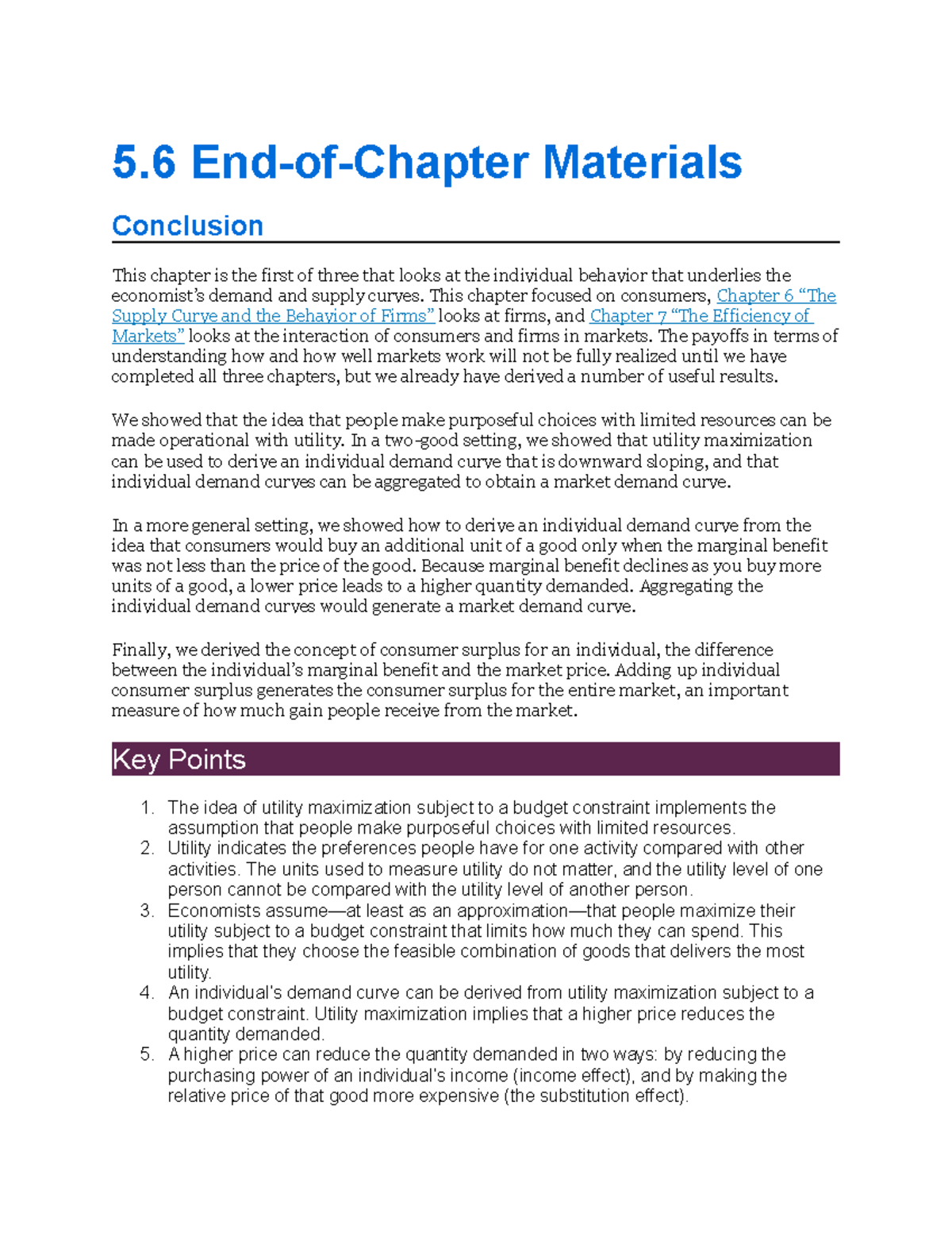 5.6 End-of-Chapter Materials - 5 End-of-Chapter Materials Conclusion ...