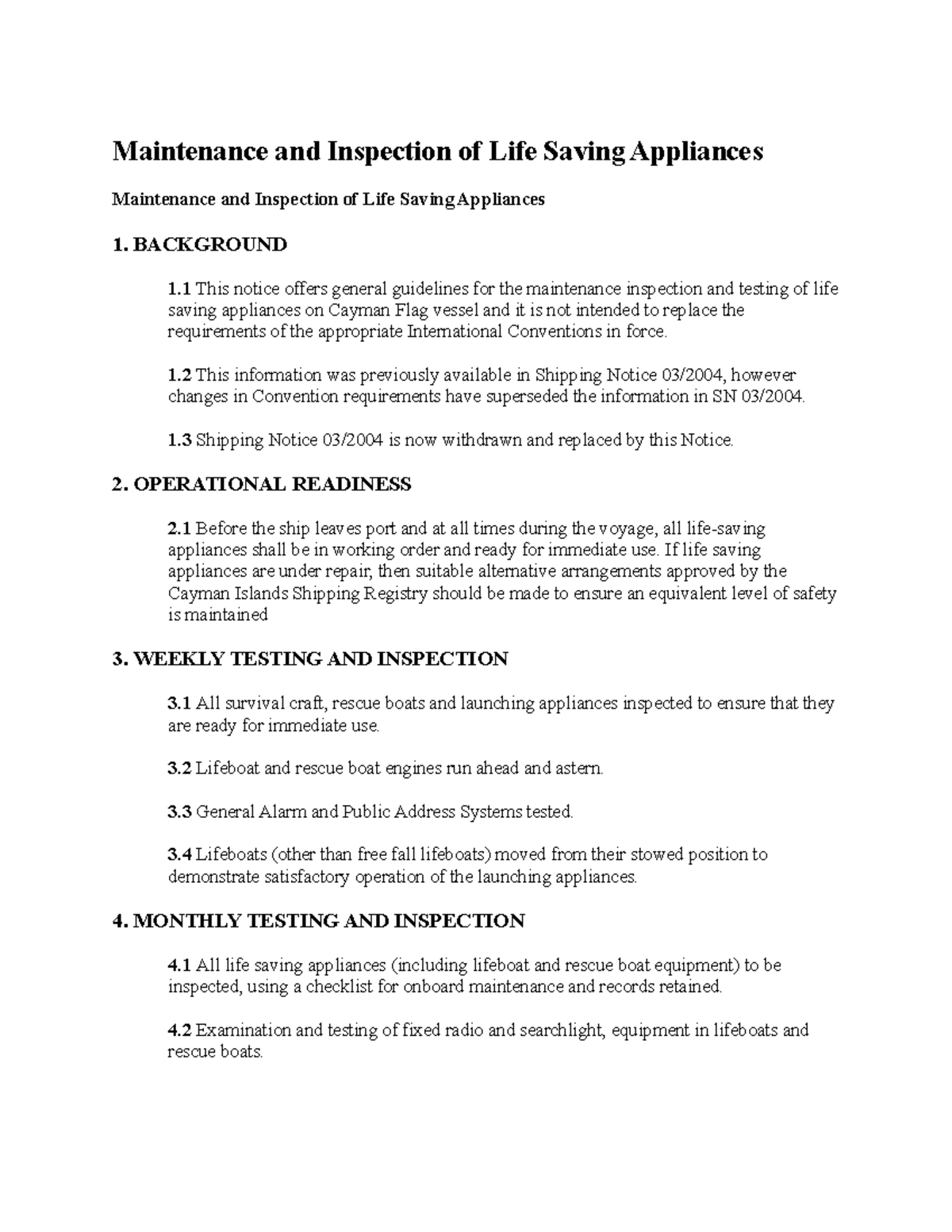 safety notes for maritime general management OF MAINTAINENCE ...