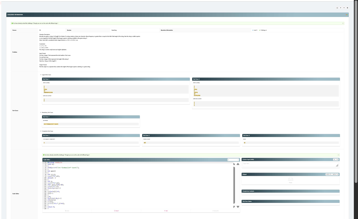 Elab - elab answer - CHALLENGE INFORMATION e You have already solved ...