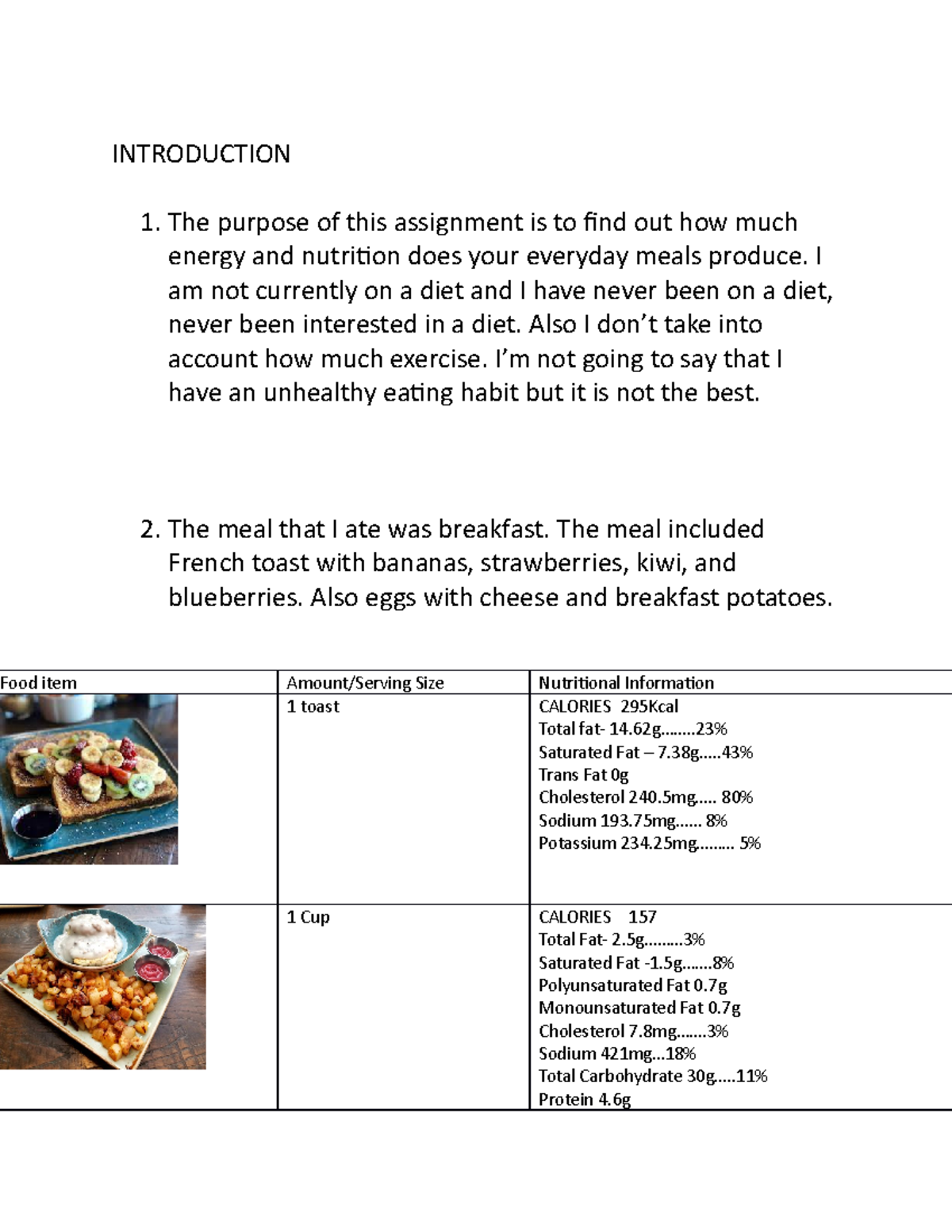 Chem project 1 - chem - INTRODUCTION 1. The purpose of this assignment ...
