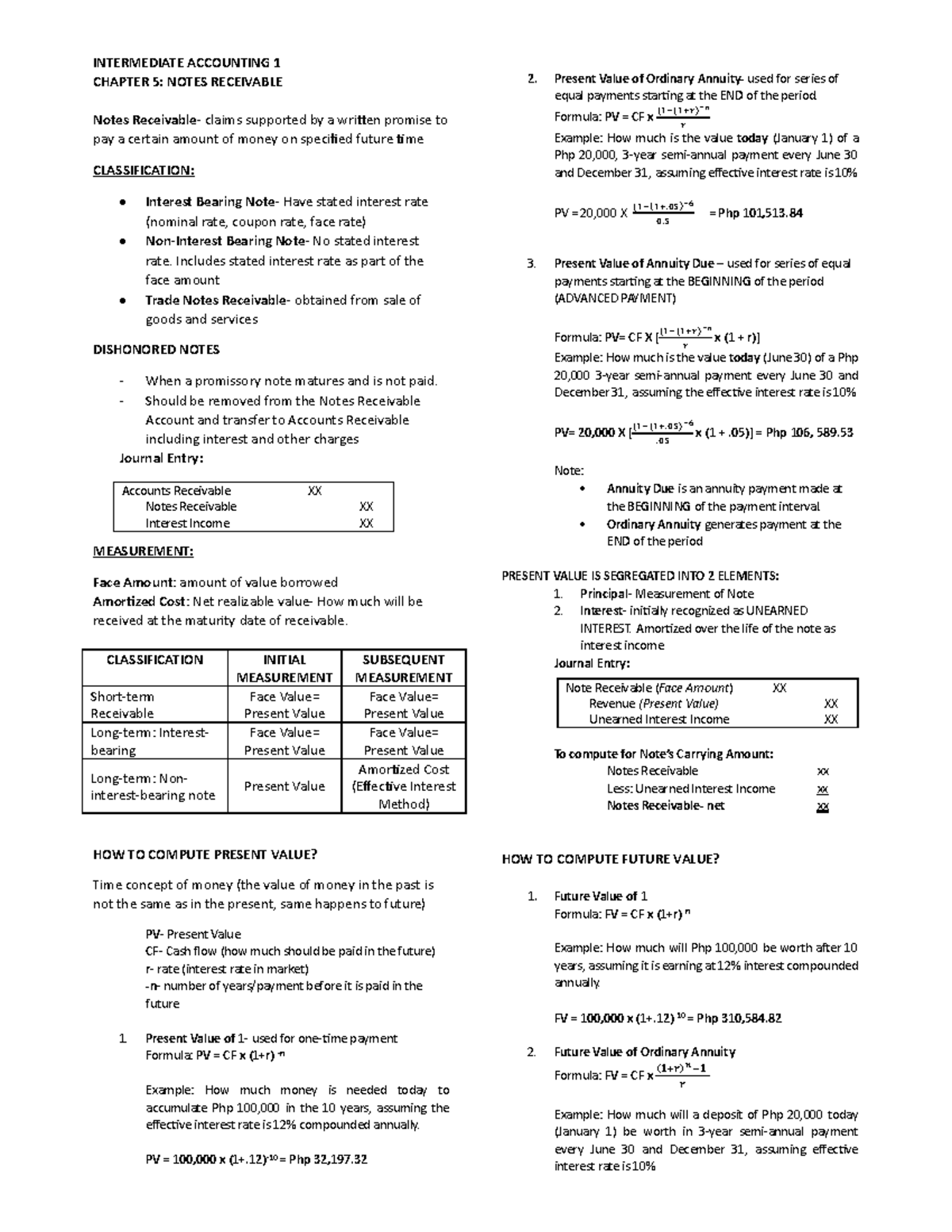 IA Notes-Receivables - Lecture notes in Internal Audit 1 (Notes ...