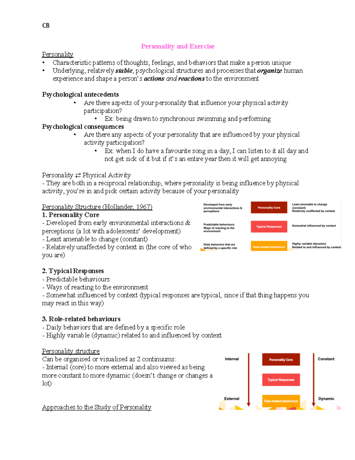 L2 - professor Sweet - Personality and Exercise Personality ...