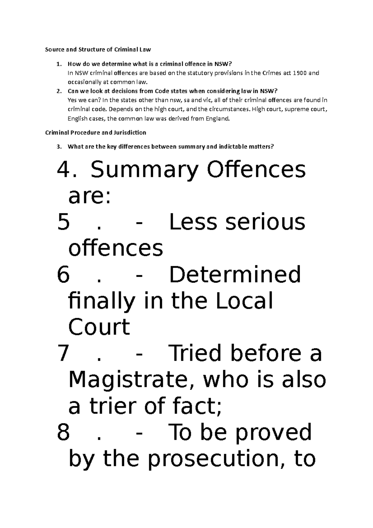 Source and Structure of Criminal Law Sem 1A - How do we determine what ...