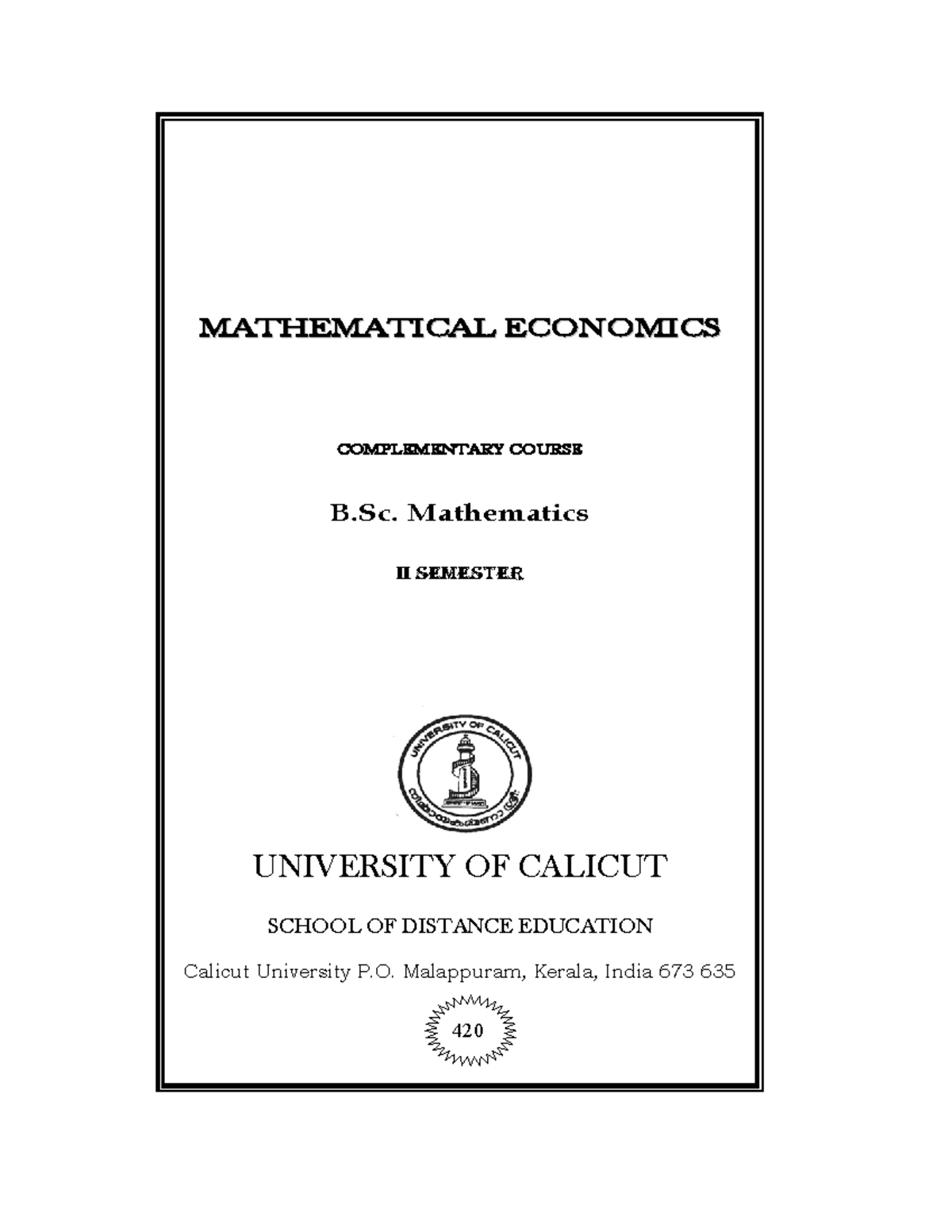 Microsoft Word - Mathematical Economics (BSc Maths) - MM Ca MMAATTHH UN ...