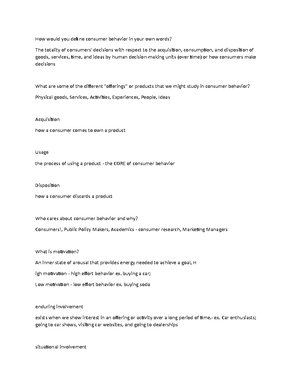 Hess - MAR 3503 class notes 3 - MAR 3503 - Studocu