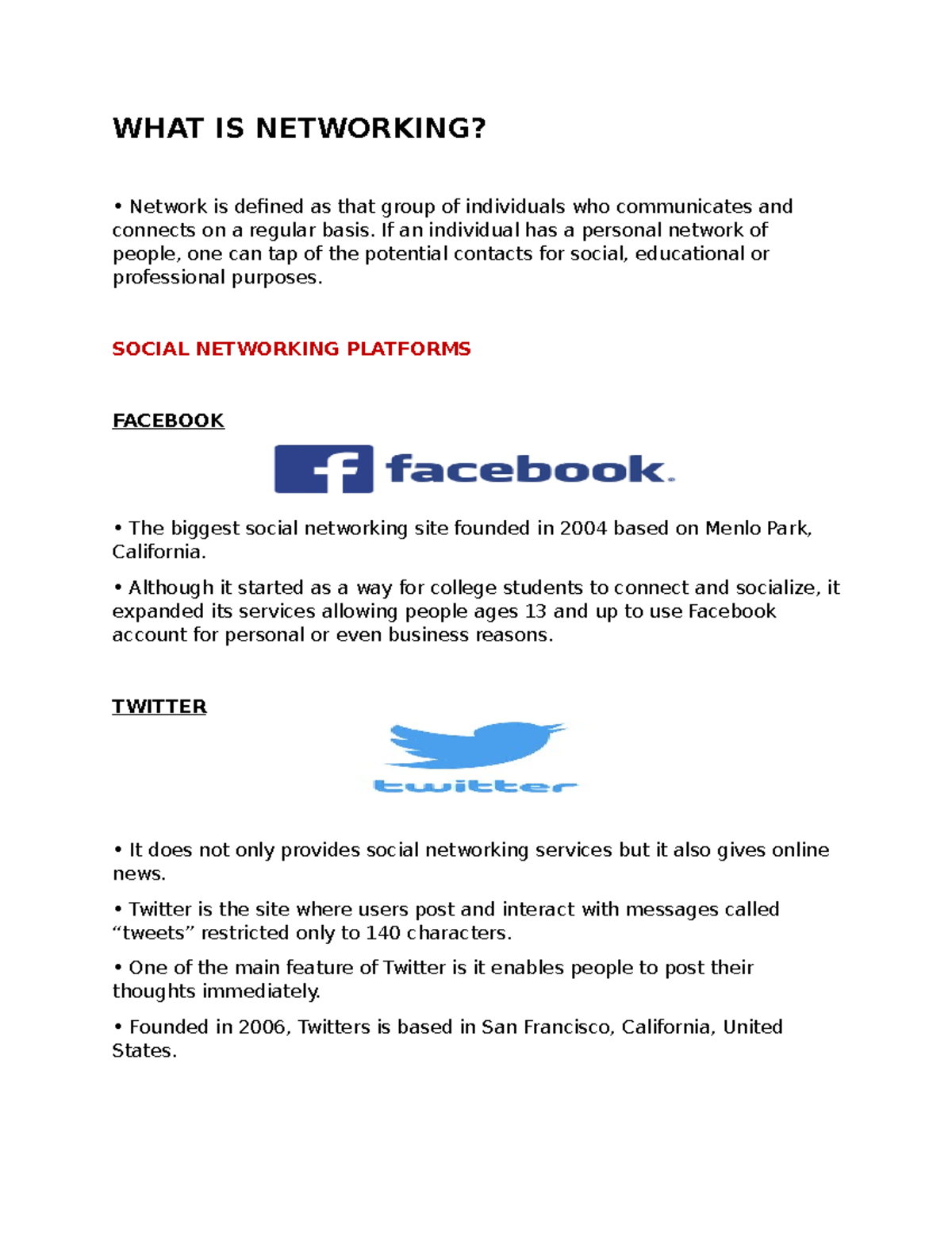 WHAT IS NETWORKING? - WHAT IS NETWORKING? Network is defined as that ...