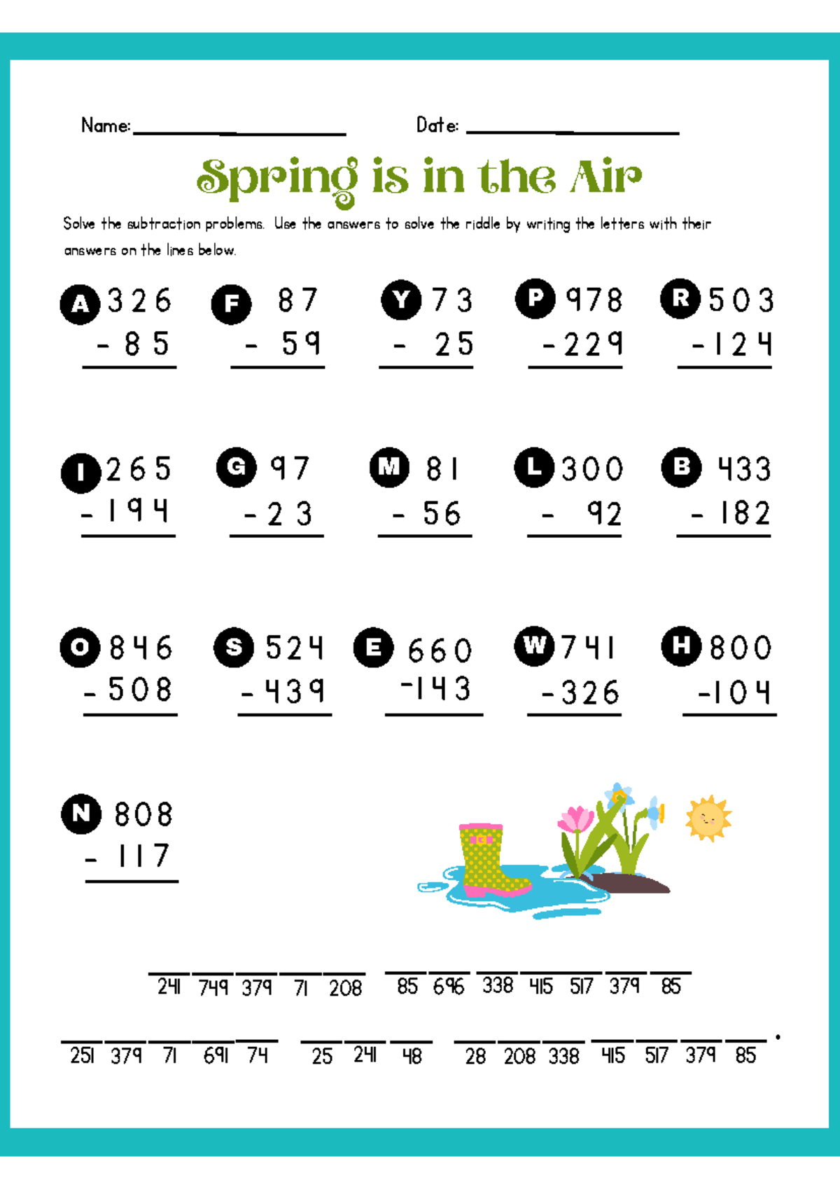 Multi Digit Subtraction with Regrouping Math Worksheet - I G M L B O S ...