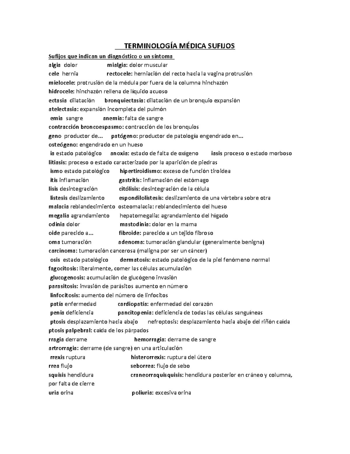 Terminologia Medica 2 - Terminología médica muy compleja - TERMINOLOGÍA ...