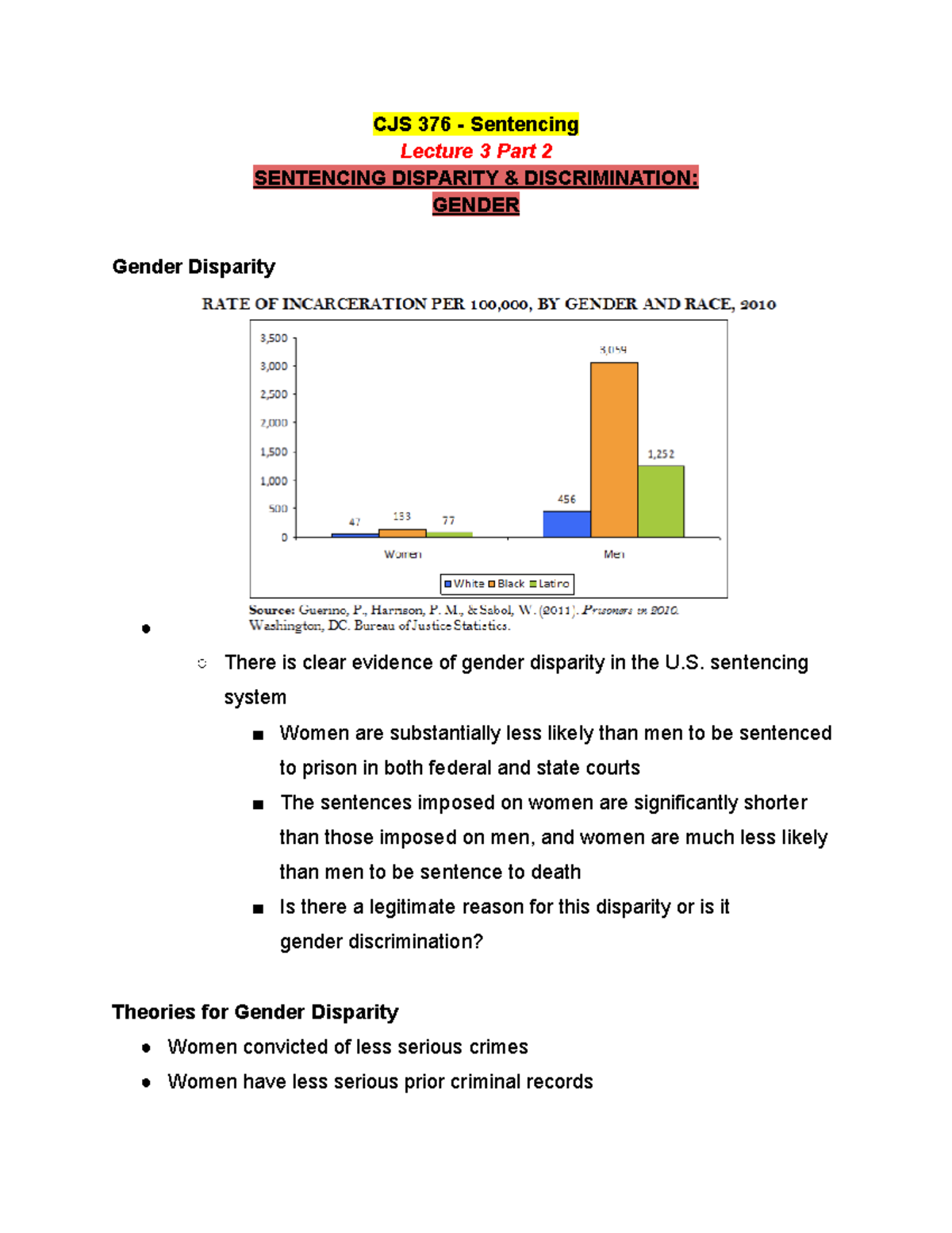 CJS 376 Lecture 3 Part 2 - Spring 2021 - CJS 376 - Sentencing Lecture 3 Part 2 SENTENCING ...