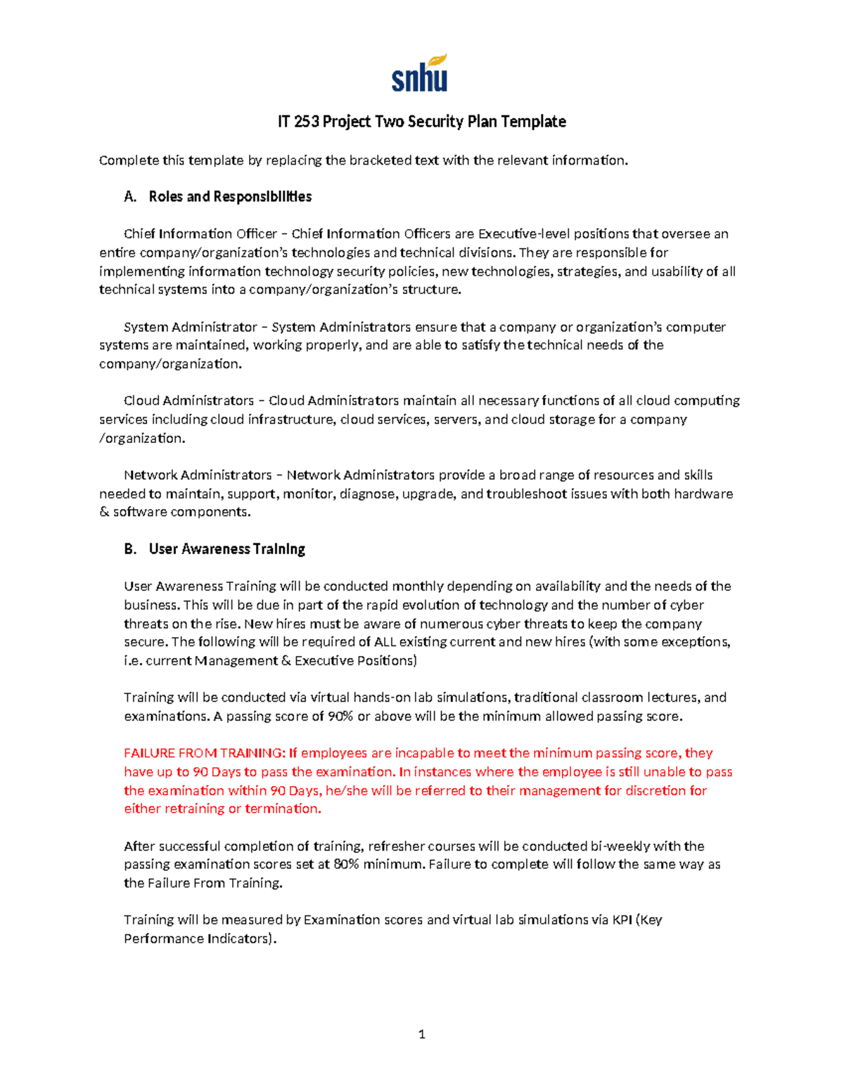 Andrew Tran - IT 253 Project Two Security Plan - IT 253 Project Two ...