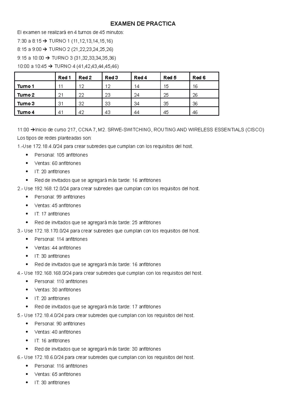 Examen DE Practica - ssssss - EXAMEN DE PRACTICA El examen se realizará ...