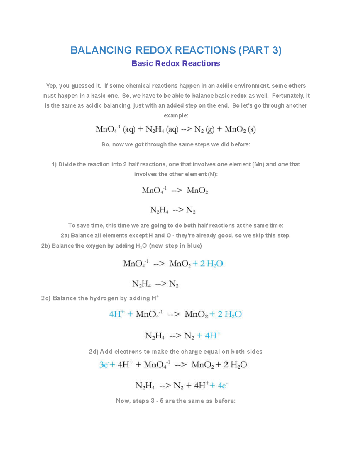 Basic redox reactions - Instructor given general chemistry II lecture ...