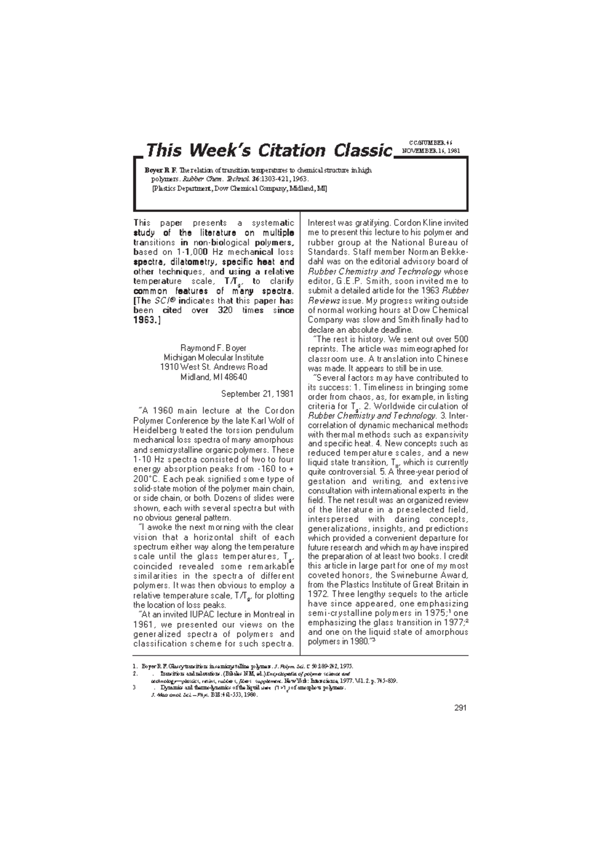 This Week’s Citation Classic - This Week’s Citation Classic TM CC ...
