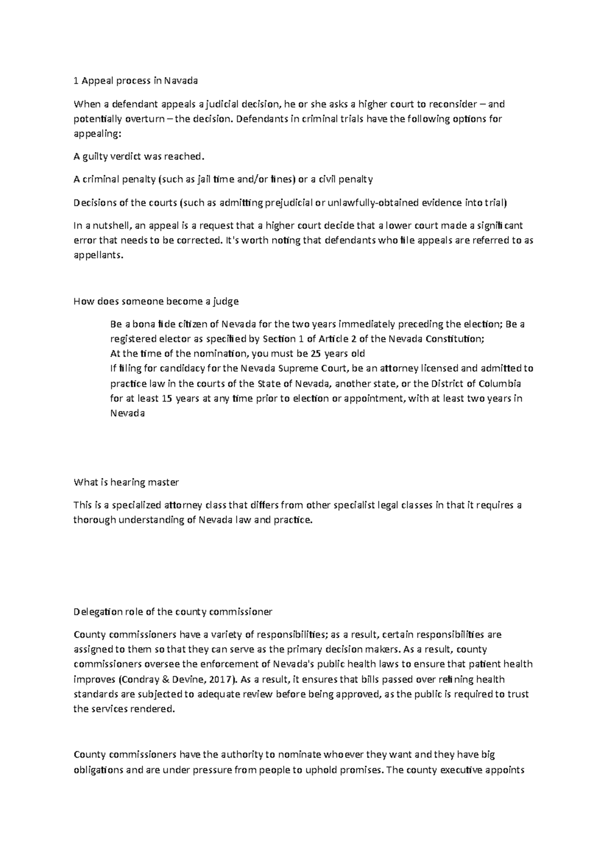 1 Appeal process in Navada - 1 Appeal process in Navada When a ...