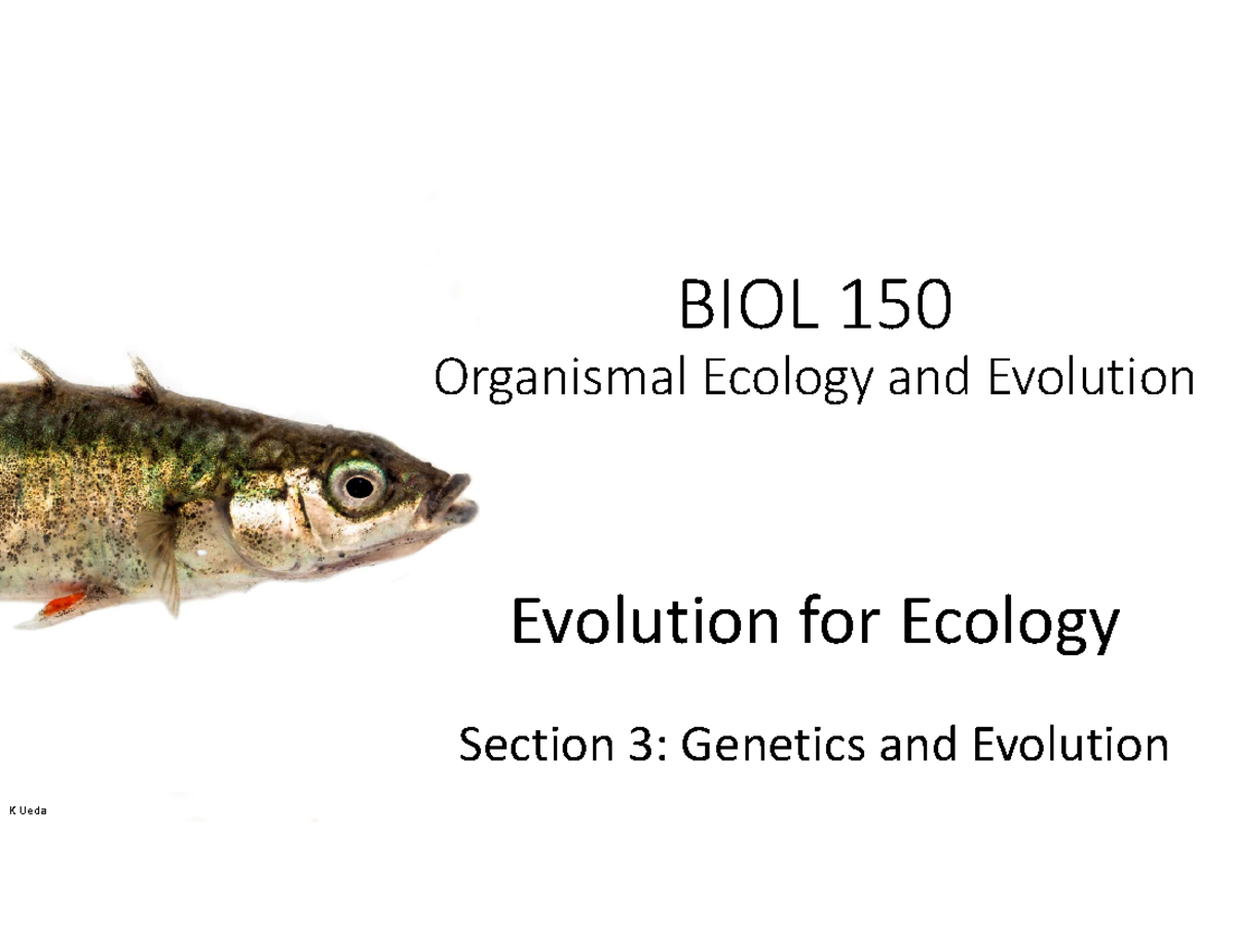 W2-3 Genetics and Evolution - BIOL 150 Organismal Ecology and Evolution ...