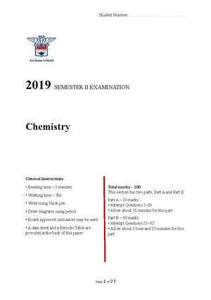 PEM 2021 Chemistry Trial HSC Examination paper and Marking Guidelines ...