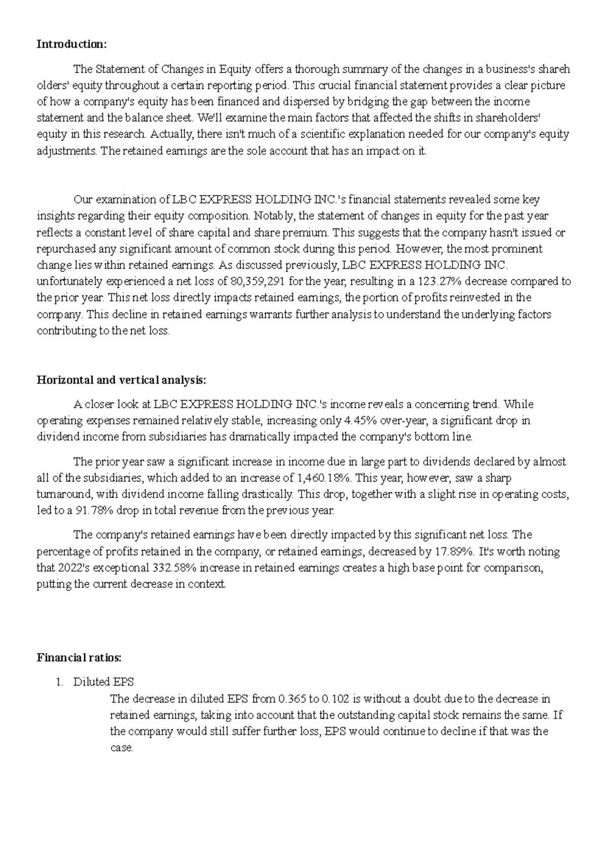 SCE - Statement of Changes in Equity - Introduction: The Statement of ...