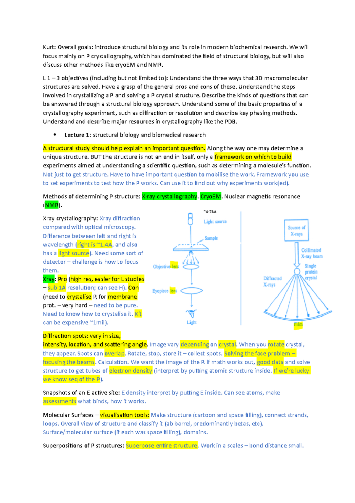 Kurt notes - protein structure - Advanced Protein Biochemistry ...
