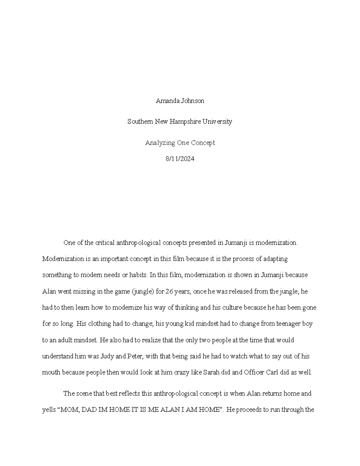 5-2 Milestone Three: Analyzing One Concept - Amanda Johnson Southern ...