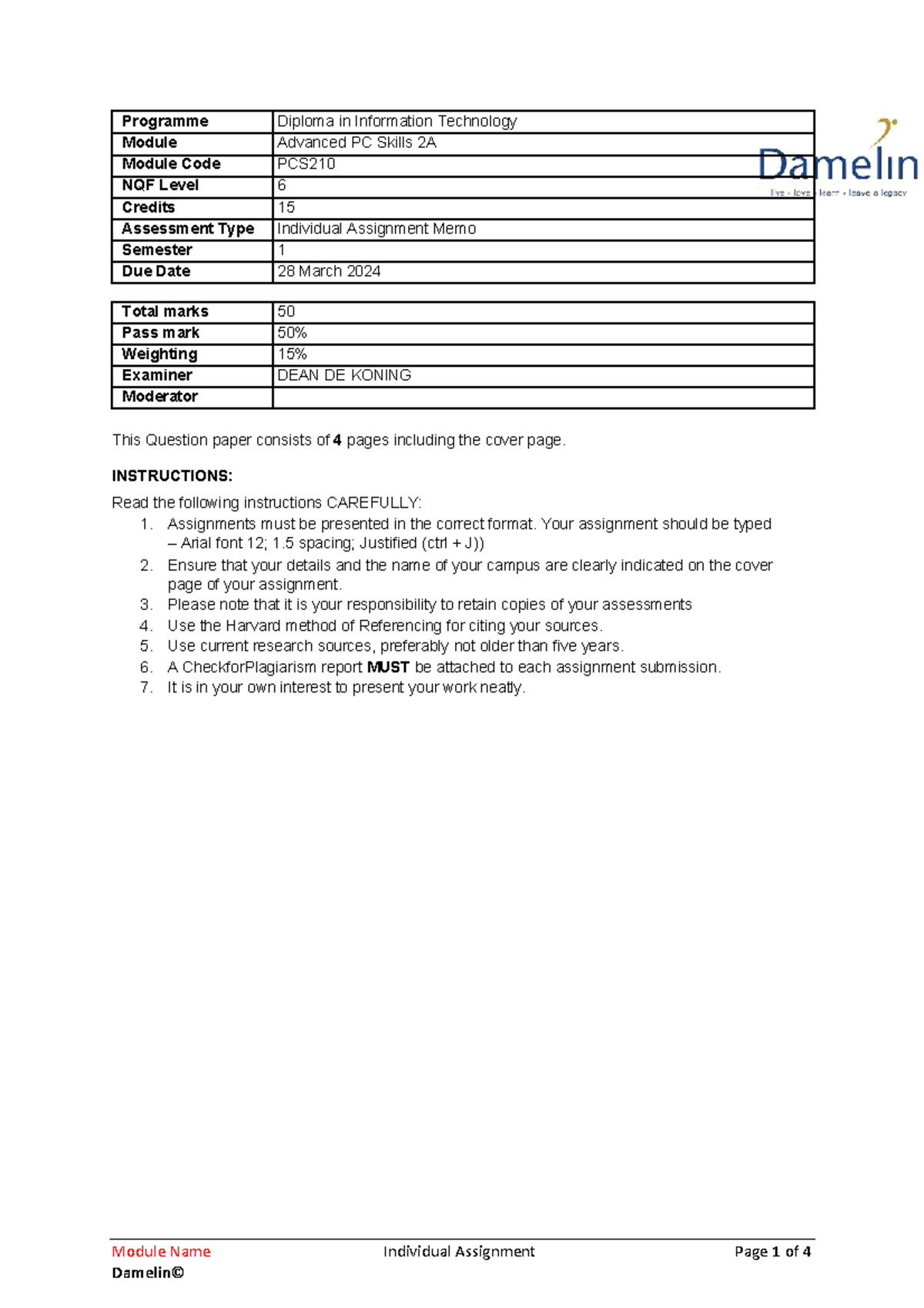 24-he-ft-dp-it-pcs210 y2 Assignment 1 Final - Programme Diploma in Information Technology Module ...