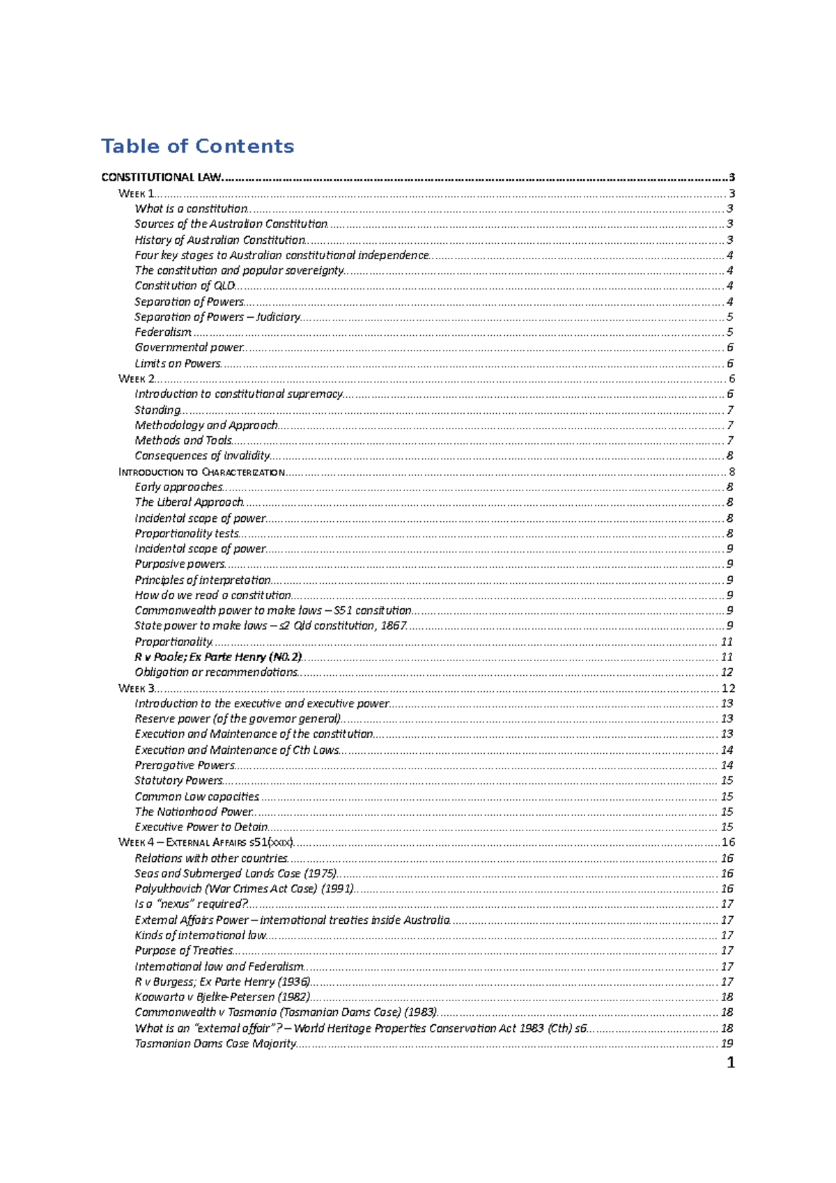 Constitutional Law - Table of Contents CONSTITUTIONAL - Studocu