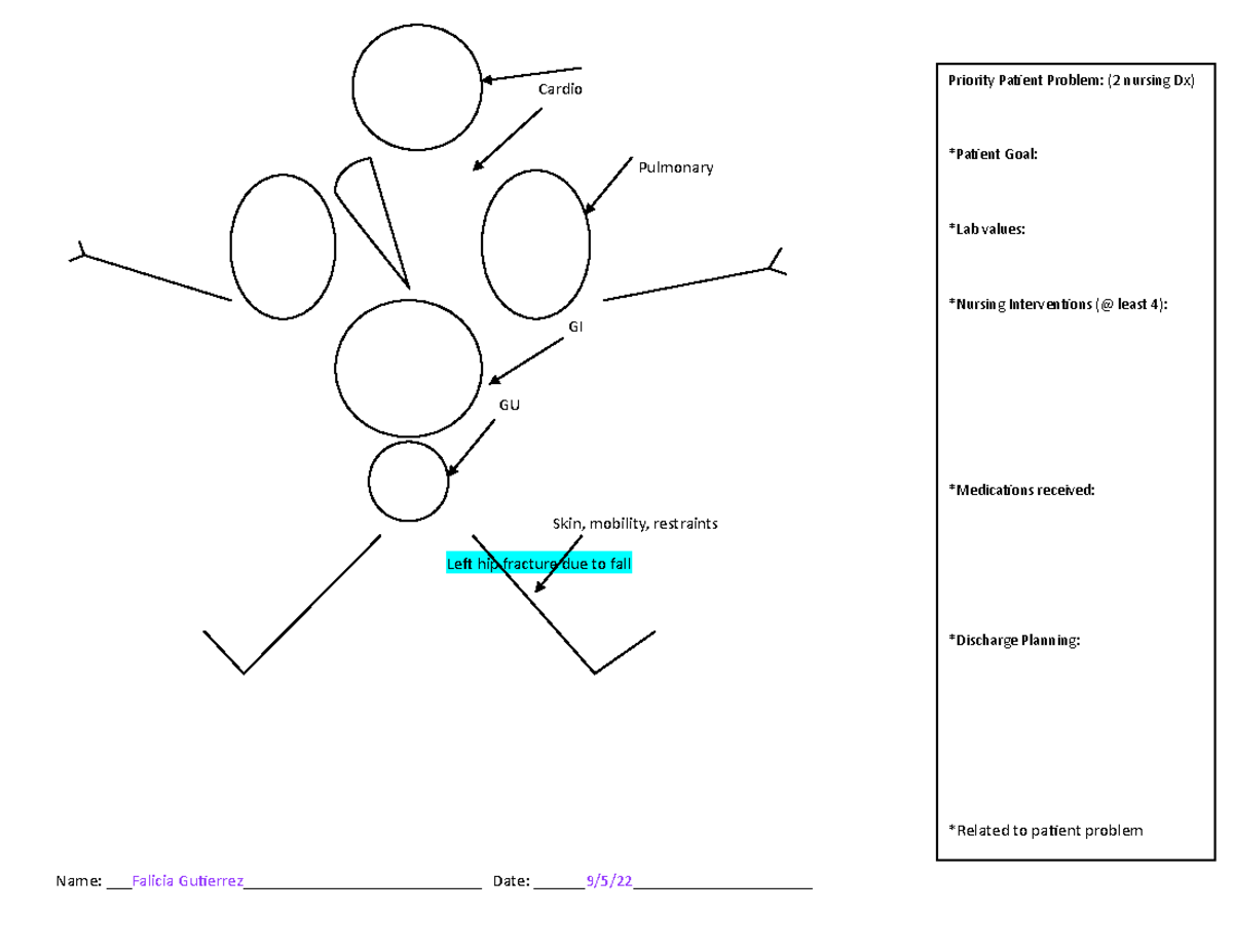 Careplan 1 Pain - care plan - Cardio Pulmonary GI GU Skin, mobility ...
