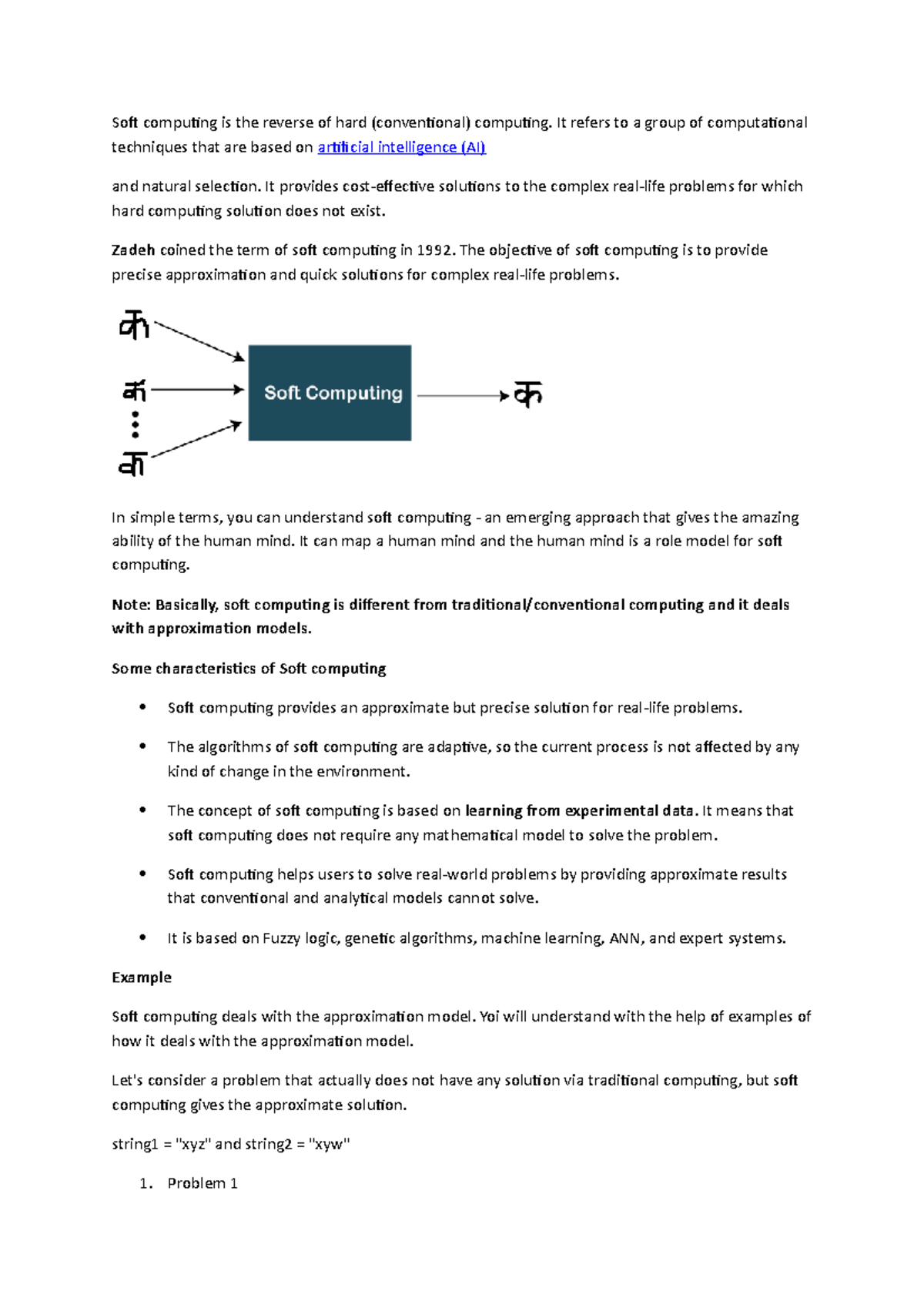 Soft computing notes - Soft computing is the reverse of hard ...