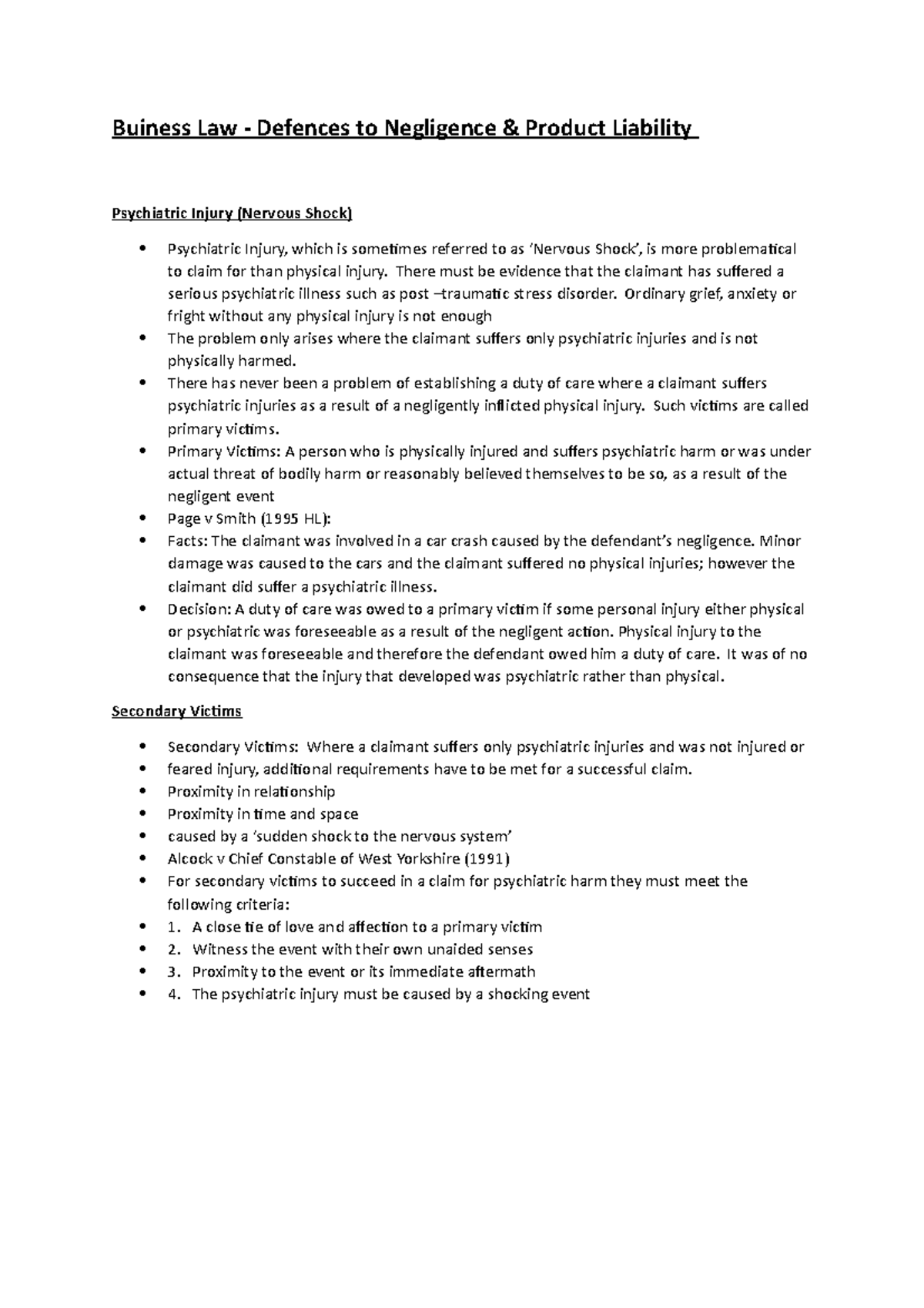 Lecture 13 - Defences to Negligence and Product Liability - Buiness Law ...